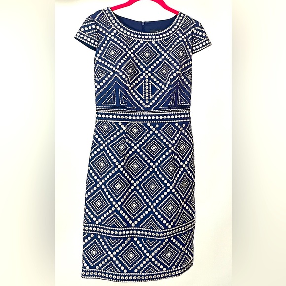 na mu | Dresses | Stunning Navy Blue Dress Wgold Embroidery | Poshmark